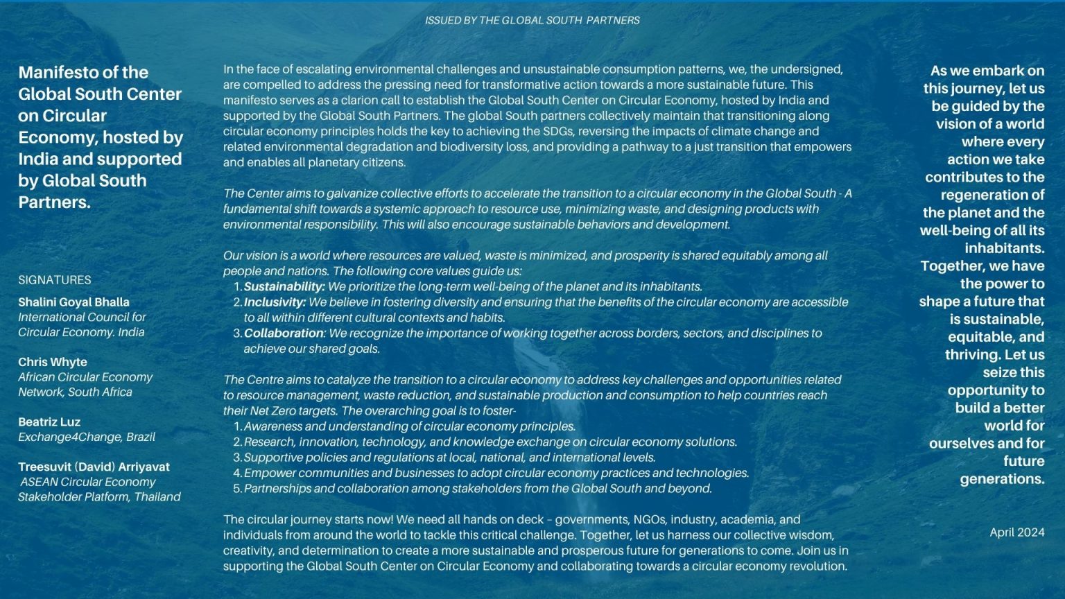 Manifesto | Issued by the Global South Partners | GSCCE