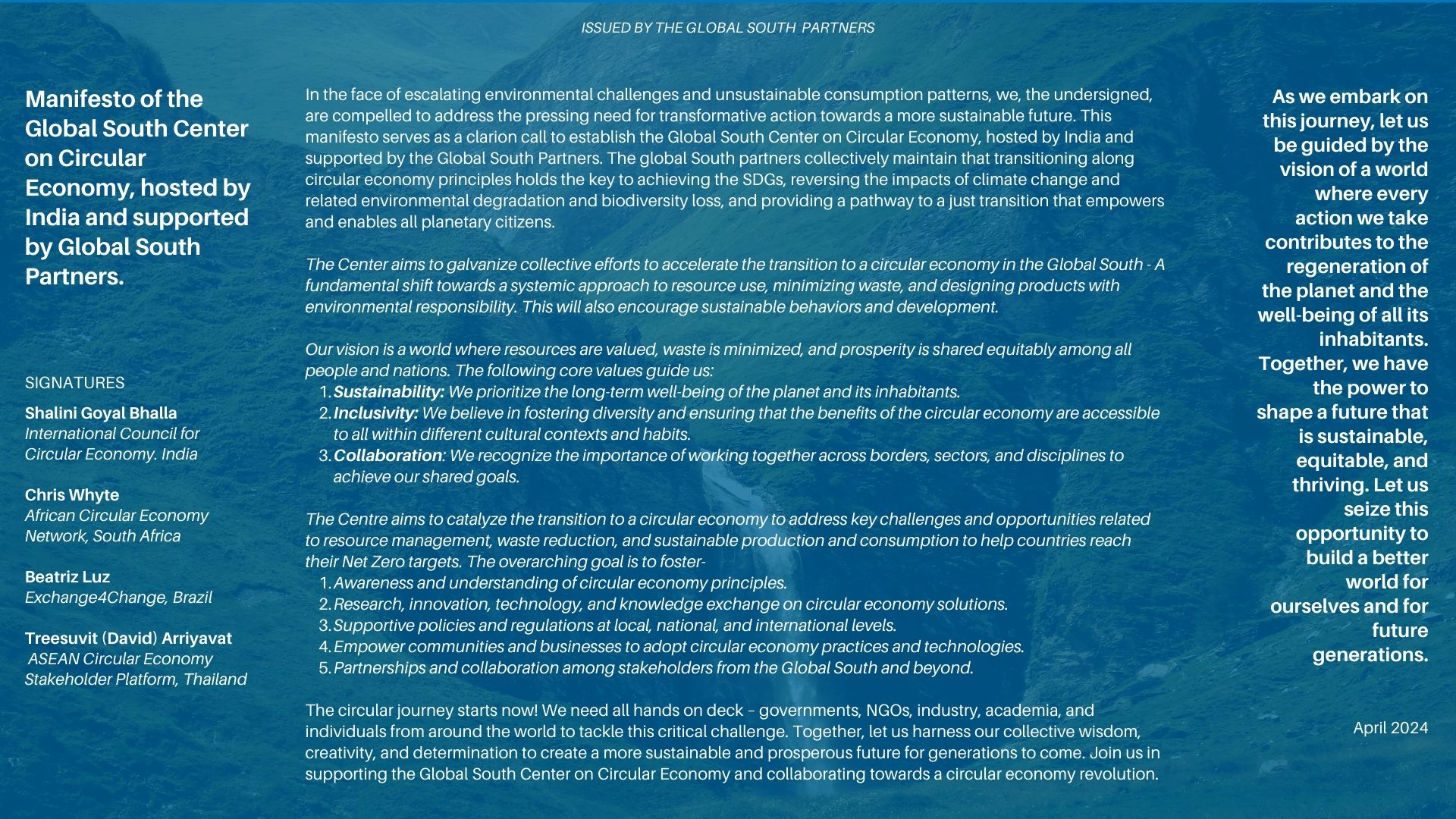 Manifesto | Issued by the Global South Partners | GSCCE